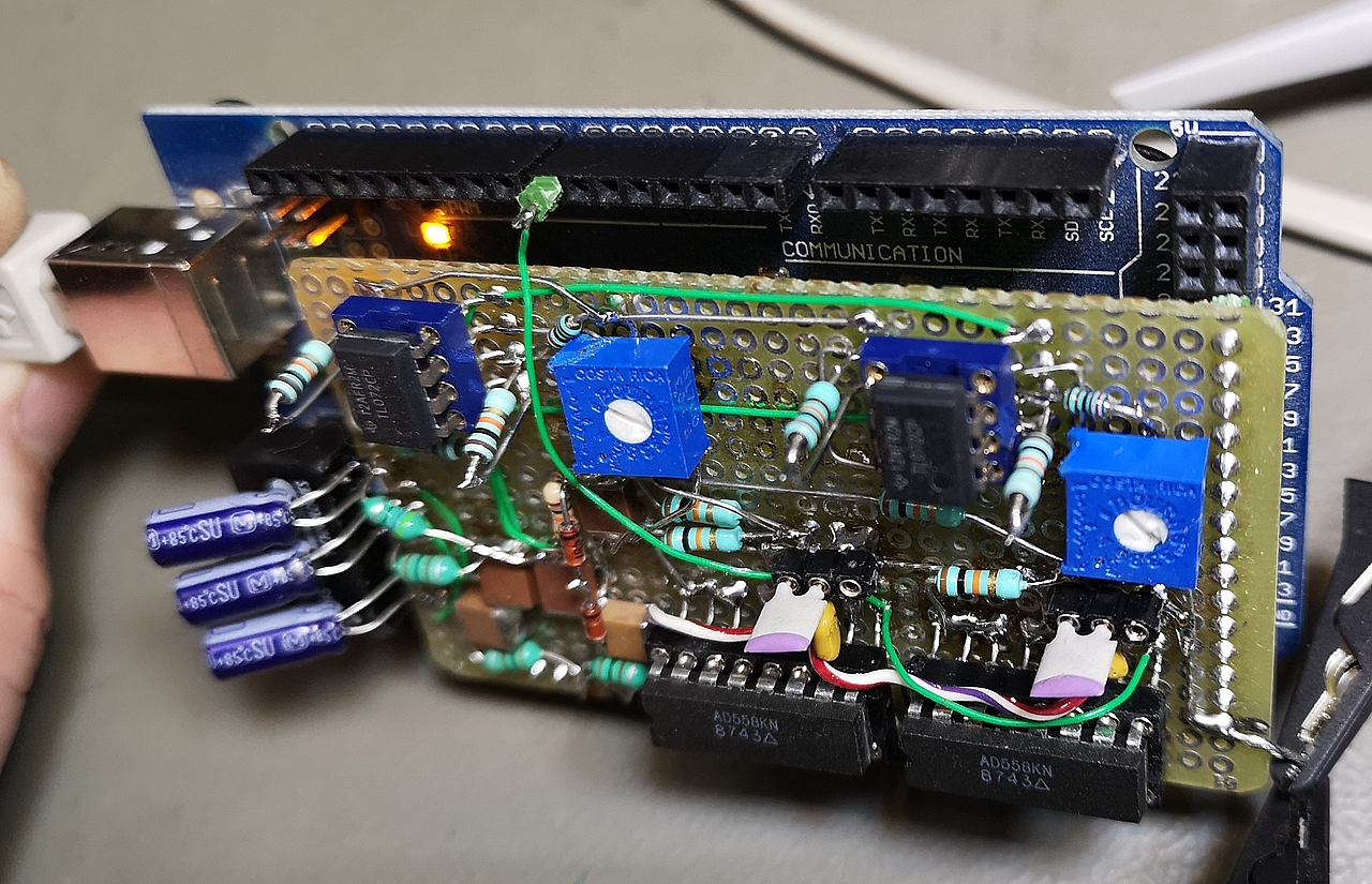 Arduino MEGA XY oscilloscope logo vector plotter dual 8 bit DAC