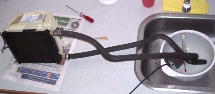 Homemade watercooling Car Radiator test